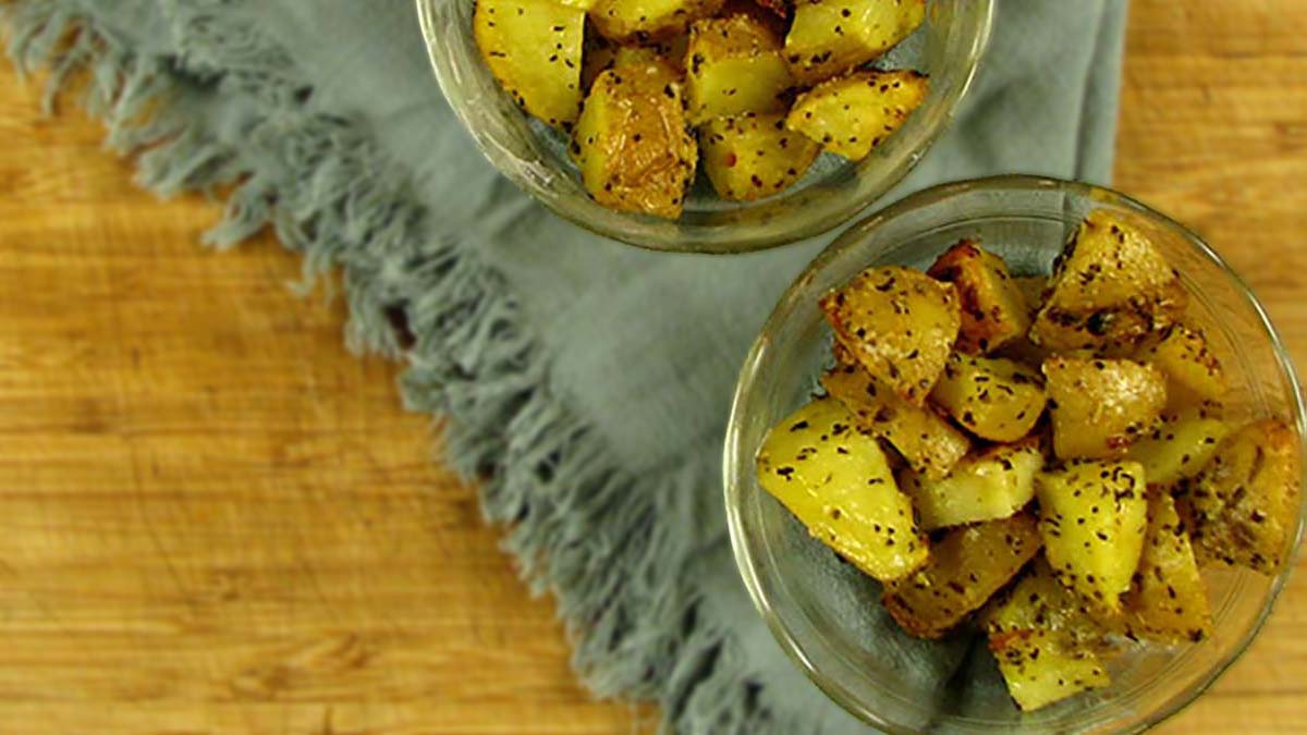 Savory Roasted Garlic Parmesan Potatoes - Foodienoise